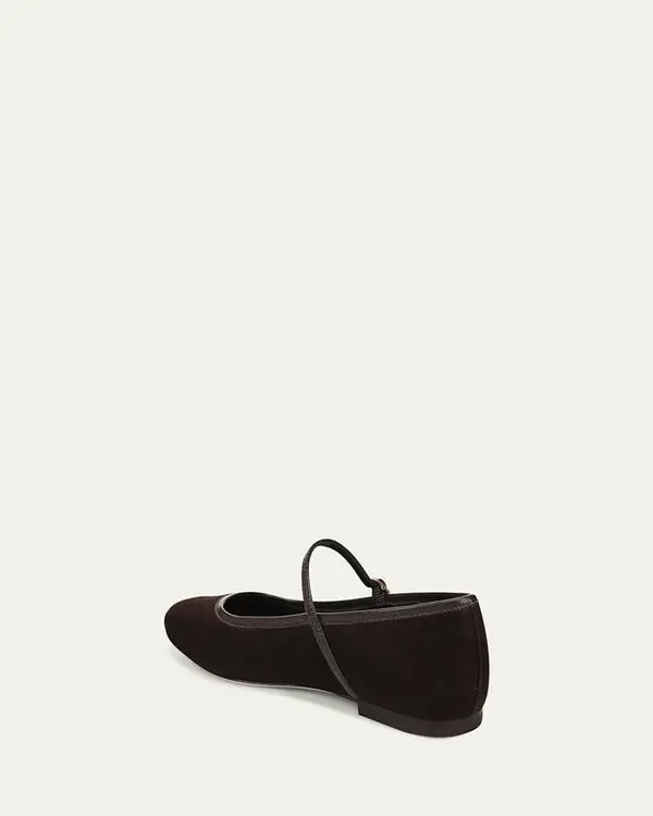 Veronica Beard Ellie Suede Ballerina Flats - Espresso