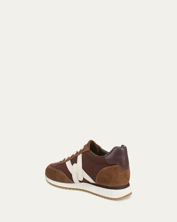 Veronica Beard Penrose Leather Runner Sneakers - Brown