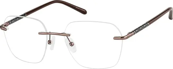 Zenni Geometric Rimless Eyeglasses - Brown