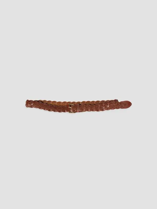 Miu Miu Leather Belt - Dark Brown