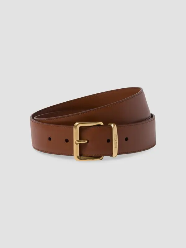 Miu Miu Leather Belt - Light Brown