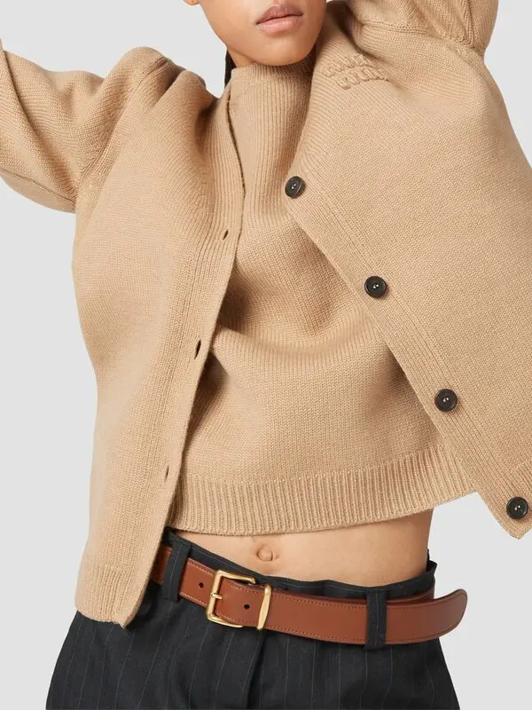 Miu Miu Leather Belt - Light Brown