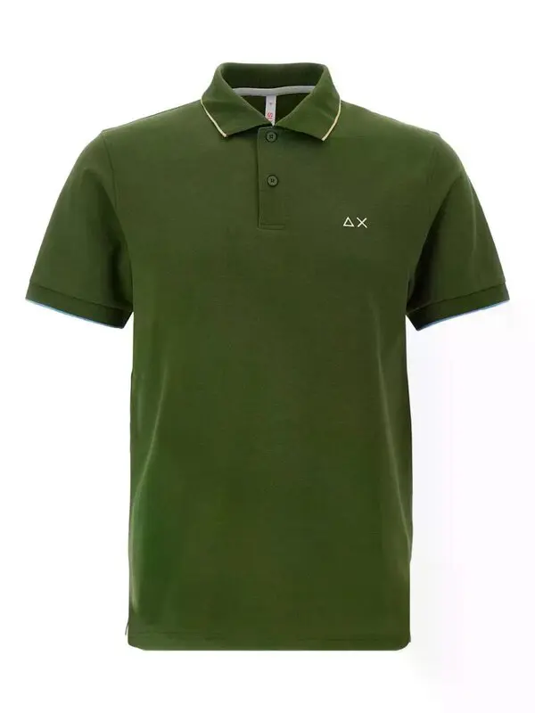 SUN 68 Piqué Polo Shirt - Green