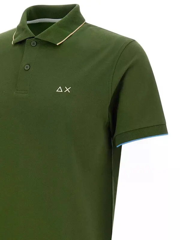 SUN 68 Piqué Polo Shirt - Green
