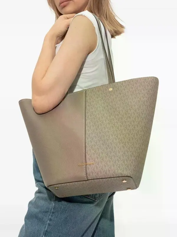 Michael Kors Logo-print Canvas Tote - Brown