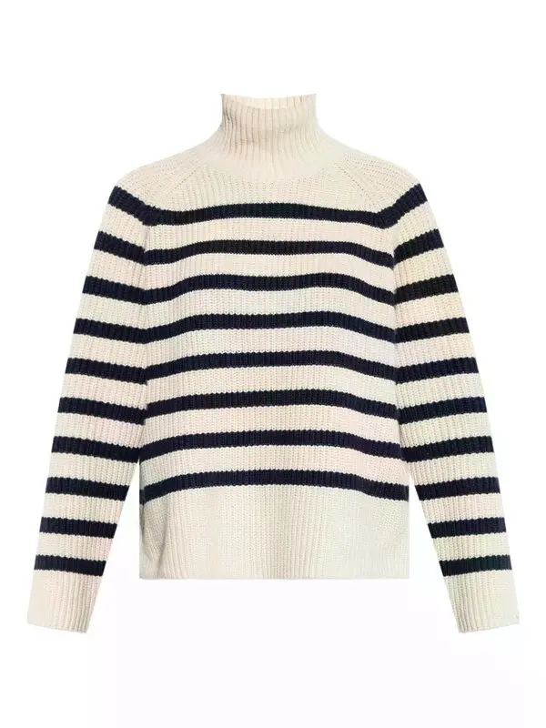 Munthe Striped Turtleneck Sweater - Neutrals