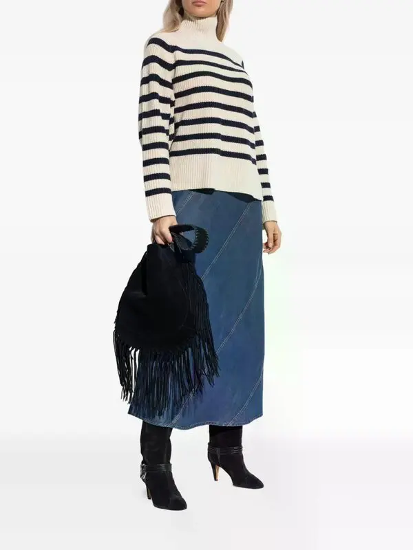 Munthe Striped Turtleneck Sweater - Neutrals