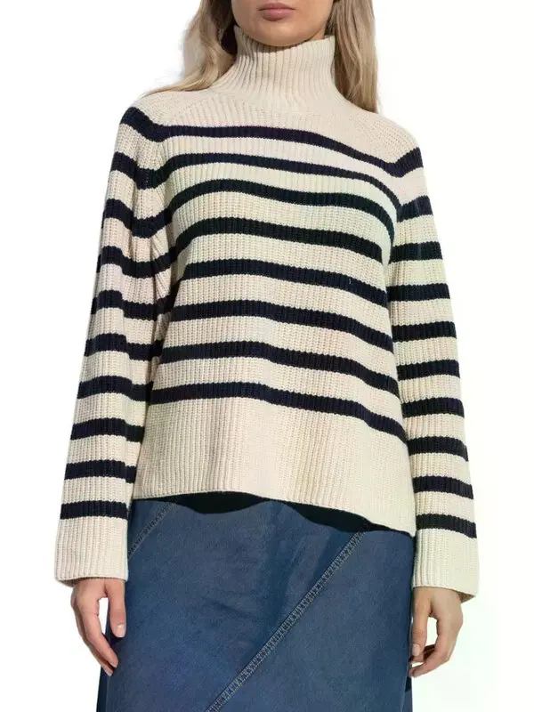 Munthe Striped Turtleneck Sweater - Neutrals