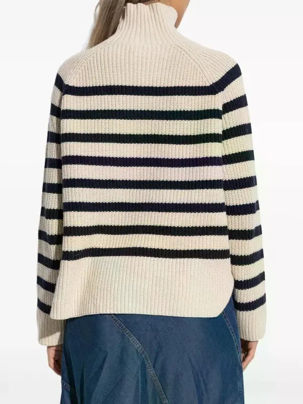 Munthe Striped Turtleneck Sweater - Neutrals