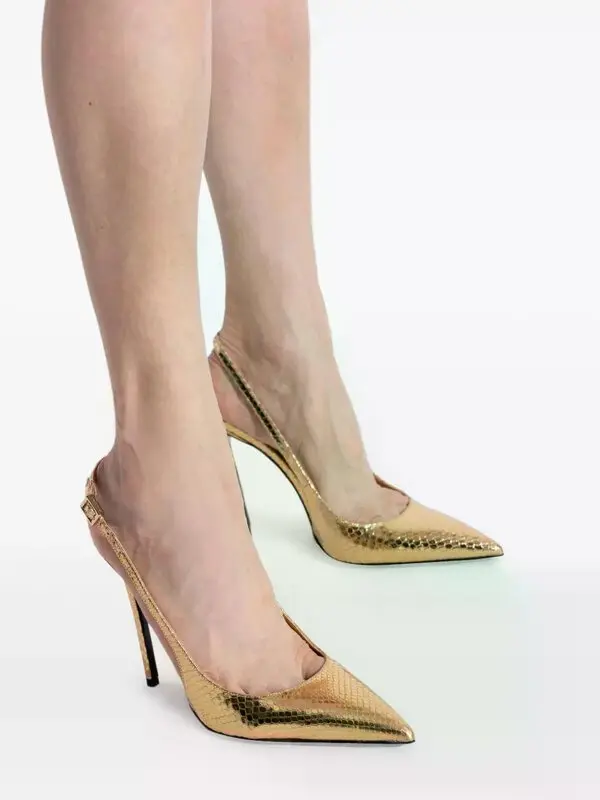 Dsquared2 Metallic Snakeskin Slingback Pumps