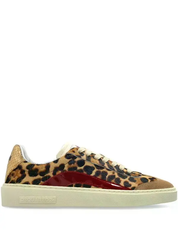 Dsquared2 Leopard-print Leather Sneakers - Brown