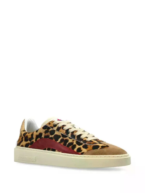 Dsquared2 Leopard-print Leather Sneakers - Brown