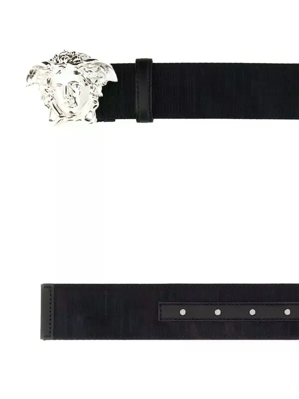 Versace Medusa Head Leather Belt - Black | Editorialist