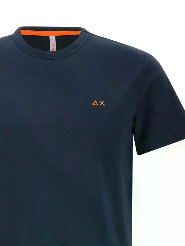 SUN 68 Logo-embroidered T-shirt - Blue