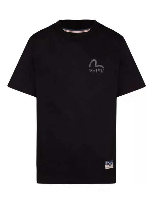 EVISU Logo-embroidered T-shirt - Black