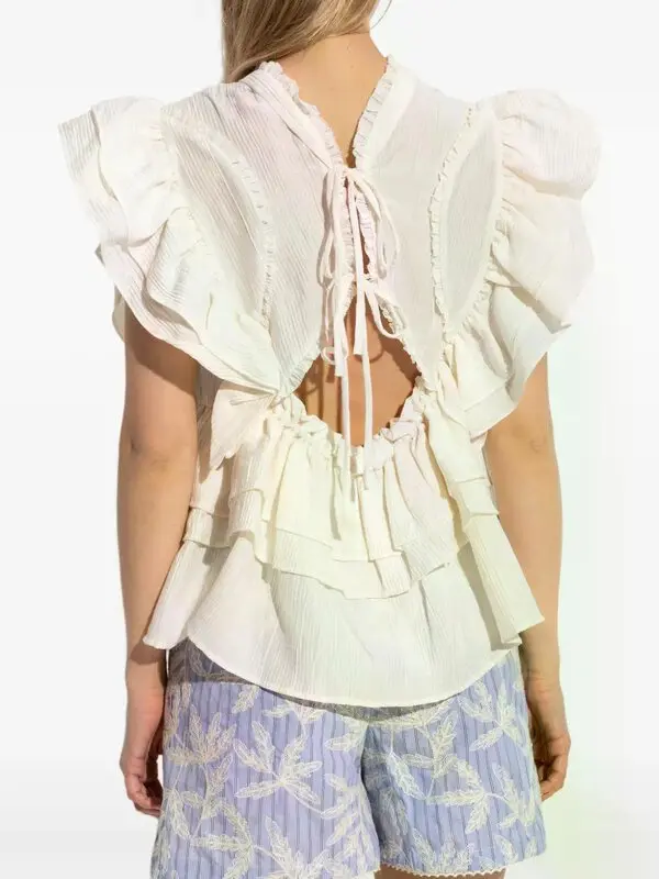 Munthe Ruffled Blouse - White