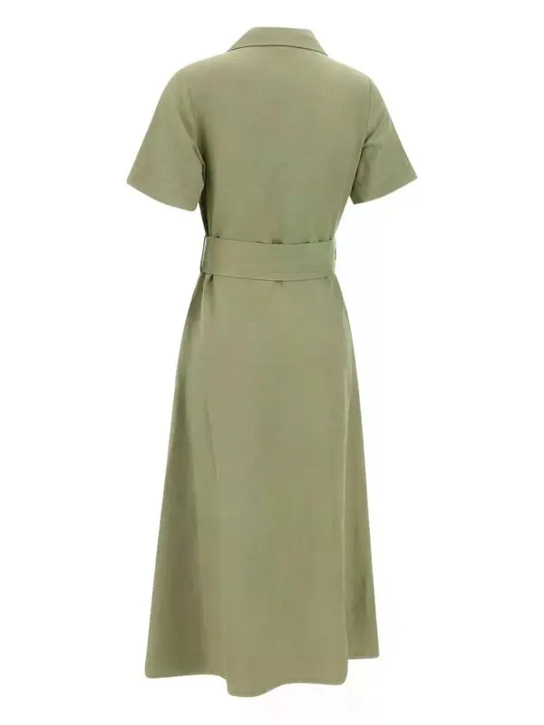 green linen wrap dress Linen Wrap Dress L / FOREST GREEN main image 0
