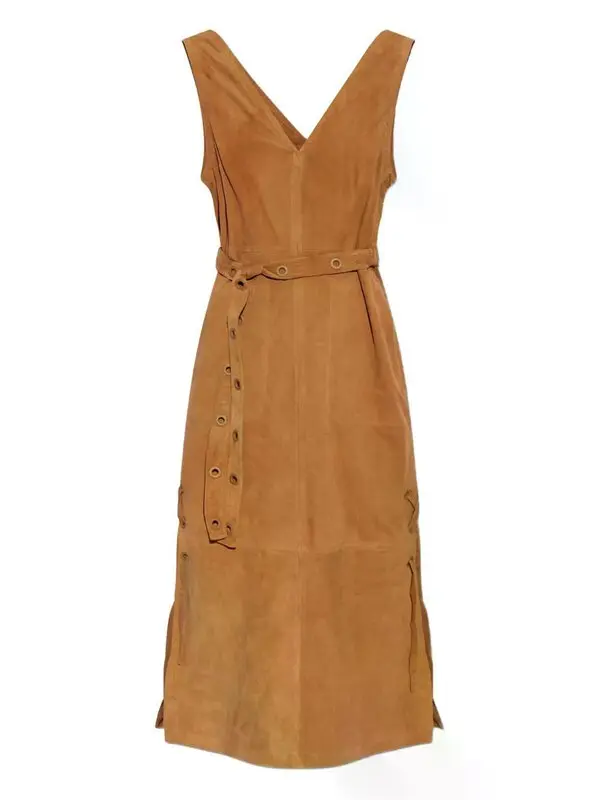 Munthe V-Neck Dress In Brown - 62% Off | Editorialist