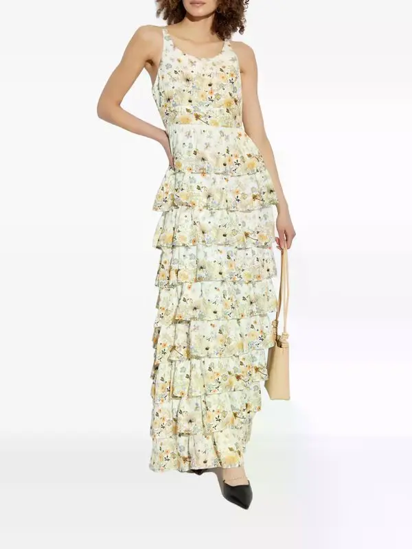 Munthe Floral-print Tiered Dress - White