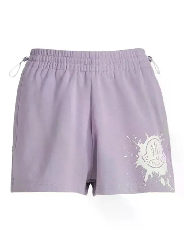 Moncler Splatter-print Drawstring Shorts - Purple