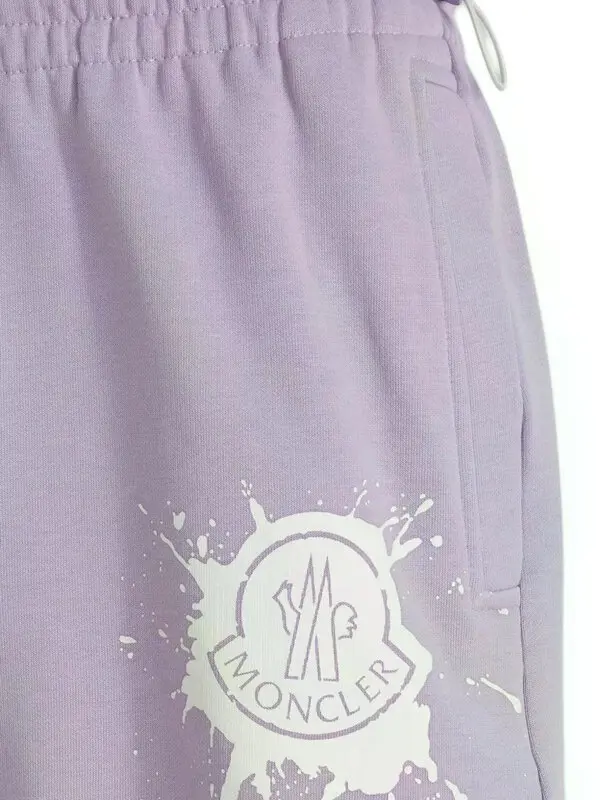 Moncler Splatter-print Drawstring Shorts - Purple