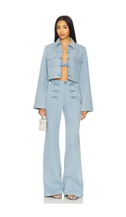 SAU LEE Cleo Denim Bralette In . Also
