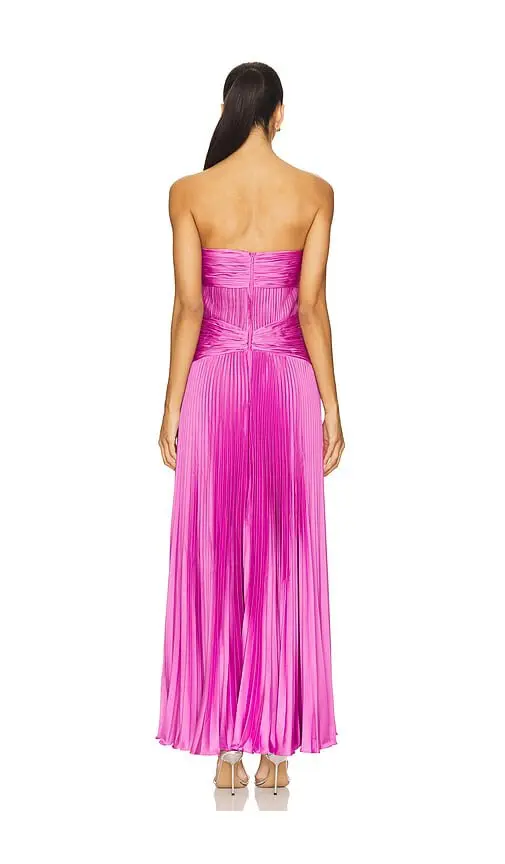 AMUR Strapless Pleated Gown - Mauve