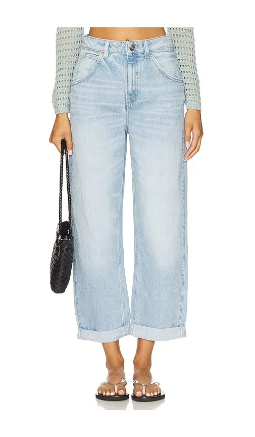 SEVENTY + MOCHI Turn Up Bo Wide Leg Jeans - Summer Sky