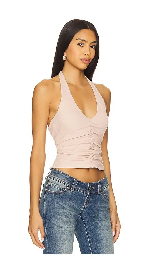 Susana Monaco Gathered Tie Halter Top