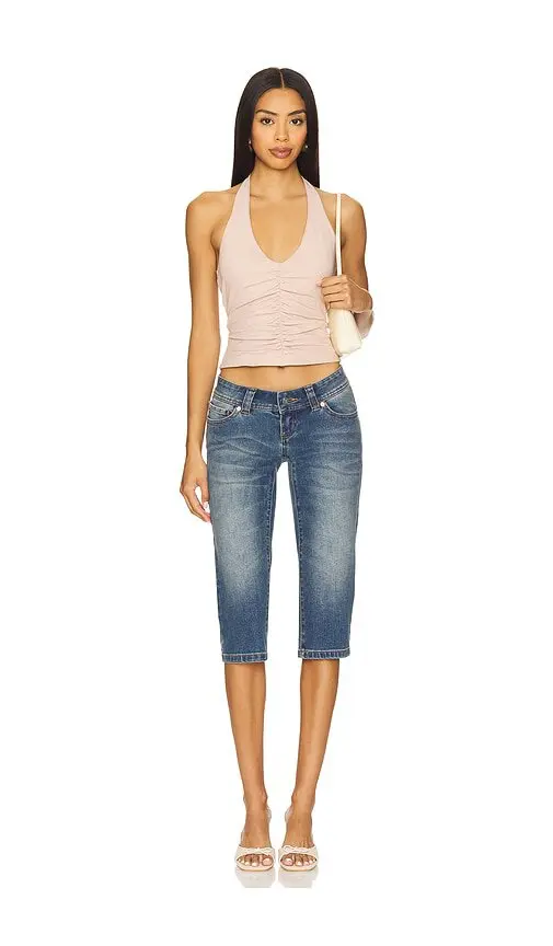 Susana Monaco Gathered Tie Halter Top