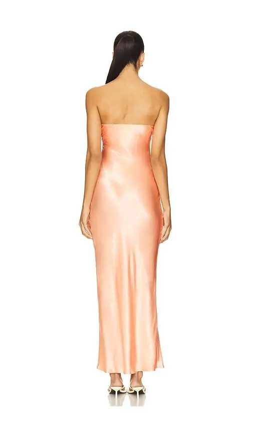 SNDYS. Angel Strapless Midi Dress - Coral