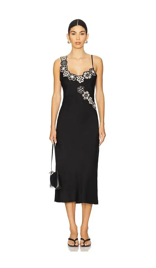 Tularosa Melani Midi Dress With Crochet Embroidery