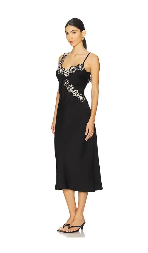 Tularosa Melani Midi Dress With Crochet Embroidery