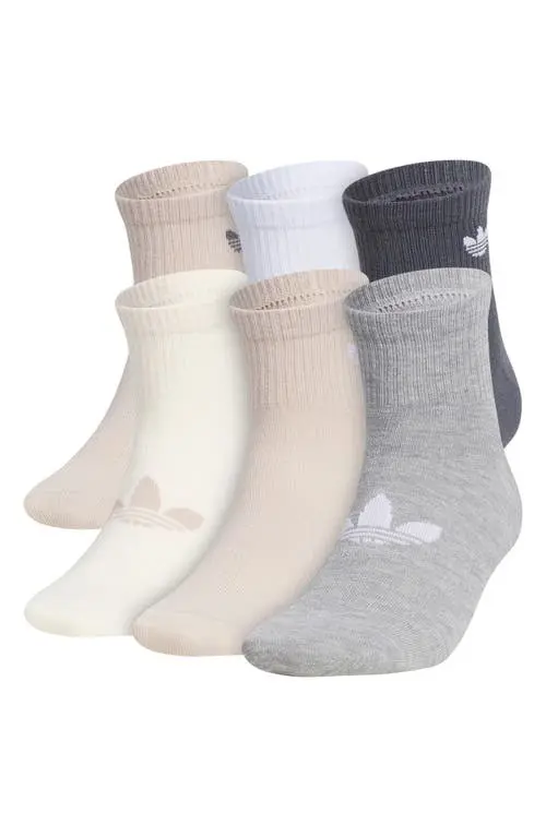 Adidas Gender Inclusive Originals Superlite Assorted 6-pack Quarter Socks - Beige/ Grey/ Wonder White