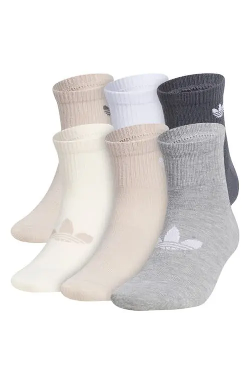 Adidas Gender Inclusive Originals Superlite Assorted 6-pack Quarter Socks - Beige/ Grey/ Wonder White