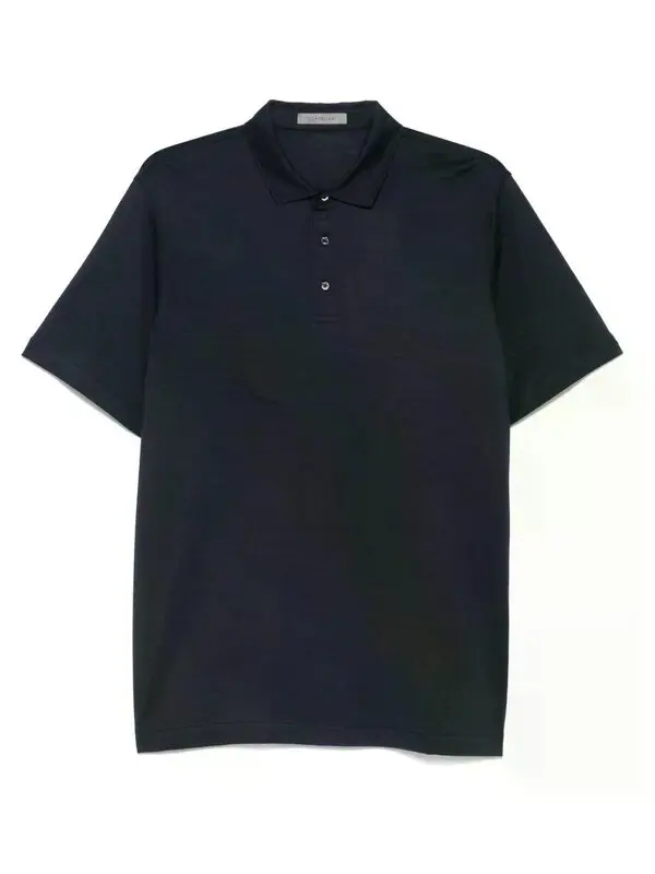 Corneliani Short Sleeve Polo Shirt - Blue