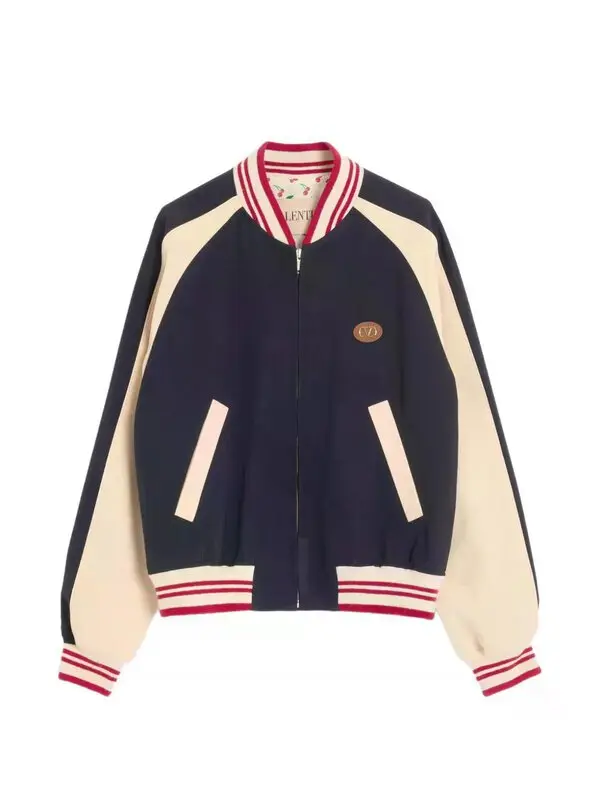 Valentino Garavani Vlogo-patch Bomber Jacket - Blue