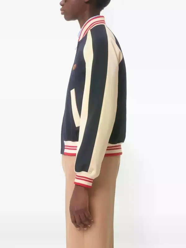 Valentino Garavani Vlogo Patch Bomber Jacket - Blue