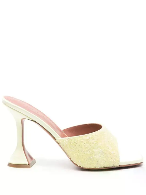 Amina Muaddi 10mm Lupita Crystal Sandals - Yellow