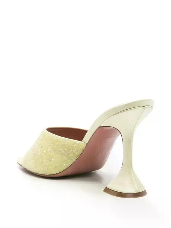 Amina Muaddi 10mm Lupita Crystal Sandals - Yellow