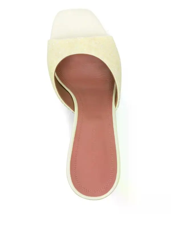 Amina Muaddi 10mm Lupita Crystal Sandals - Yellow