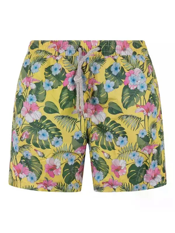 FOUR FASHIONED FRIENDS Floral-print Swim Shorts - Yellow
