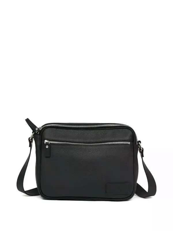 MAISON MARGIELA Textured Leather Messenger Bag - Black