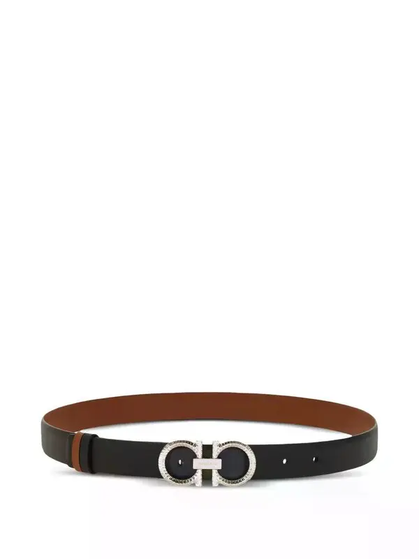 FERRAGAMO Reversible Gancini Belt - Black