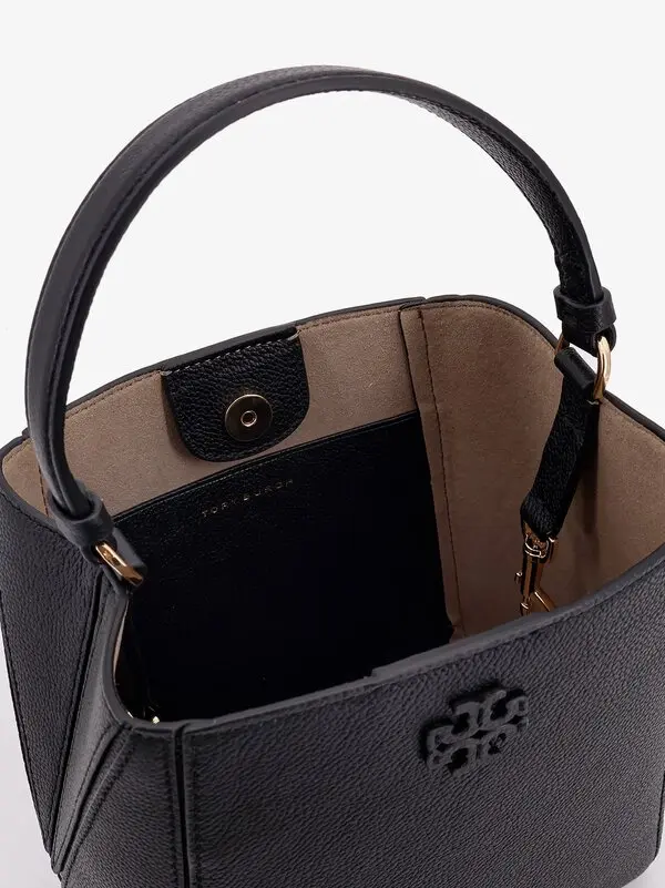 Tory Burch Mcgraw Small Leather Bucket Bag - Black