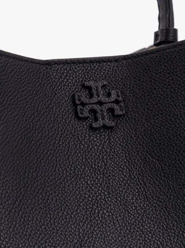 Tory Burch Mcgraw Small Leather Bucket Bag - Black