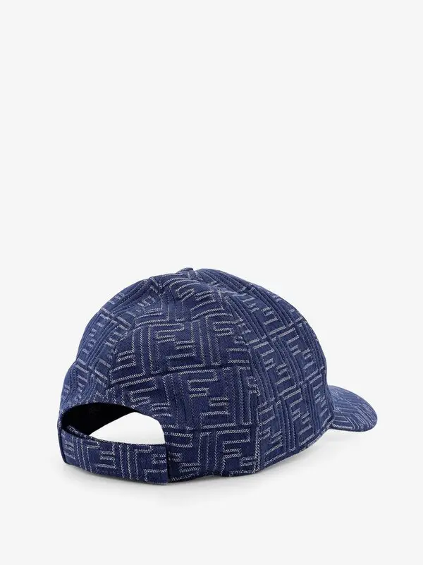 Fendi Ff Jacquard Denim Baseball Cap - Blue