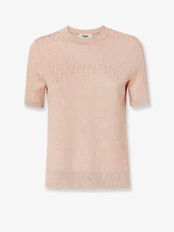 Fendi Ff Cotton And Viscose Sweater - Pink