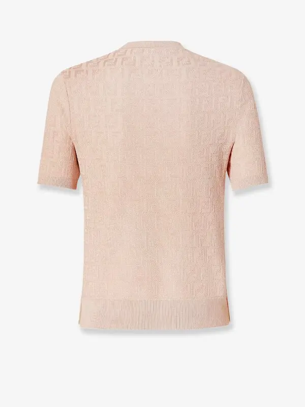 Fendi Ff Cotton And Viscose Sweater - Pink