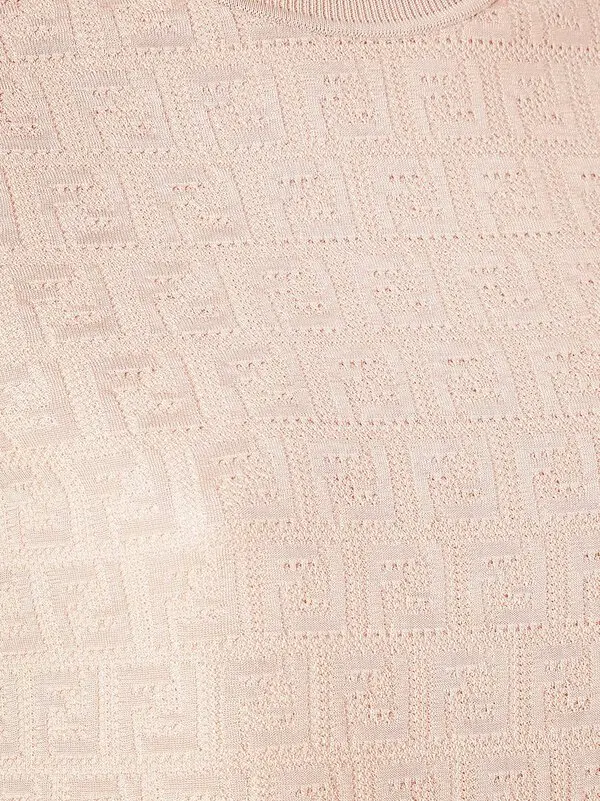 Fendi Ff Cotton And Viscose Sweater - Pink